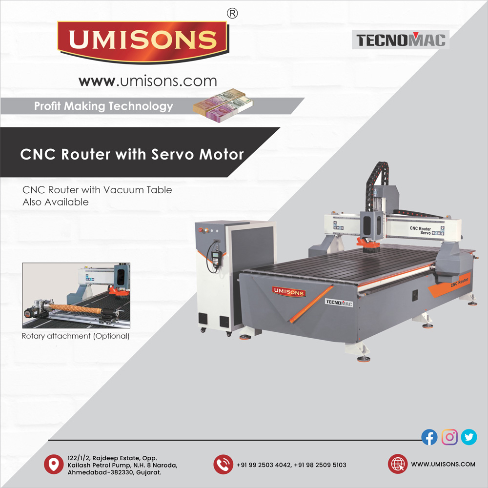 CNC Router With Servo Motor Machine Manufacturer Ahmedabad