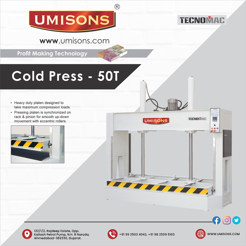 Cold Press 100 Ton Machines Manufacturer Ahmedabad, India